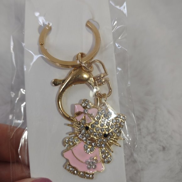 Hello Kitty | Jewelry | Hello Kitty Nwt Pinkgold Tonerhinestone Key ...